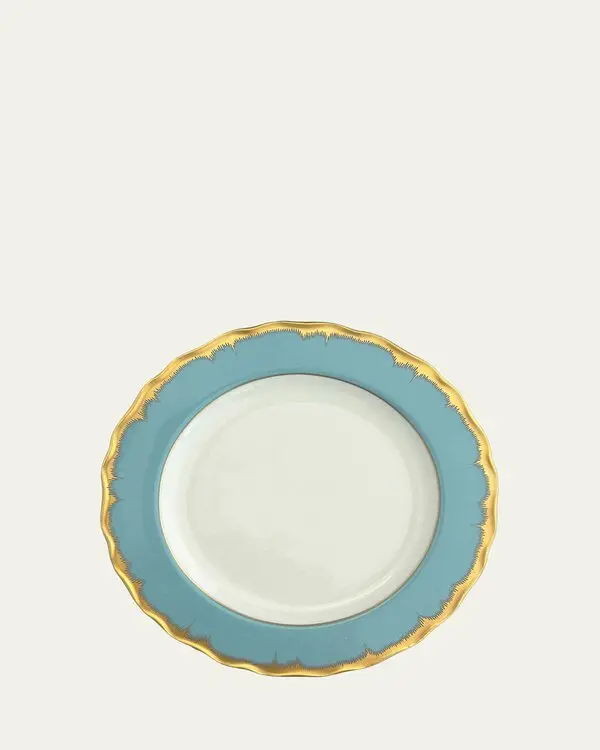 MOTTAHEDEH Chelsea Feather Turquoise Bread & Butter Plate