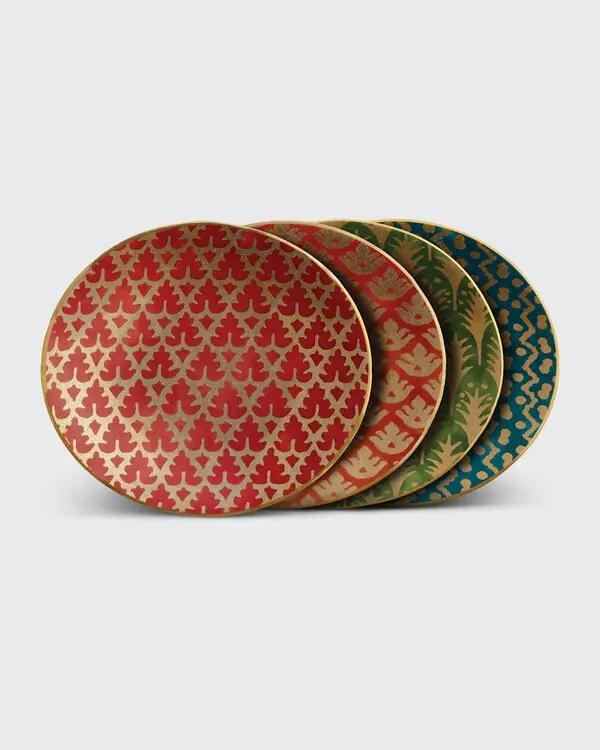 L'Objet Fortuny Assorted Canape Plates, Set Of 4 - Assorted Colors