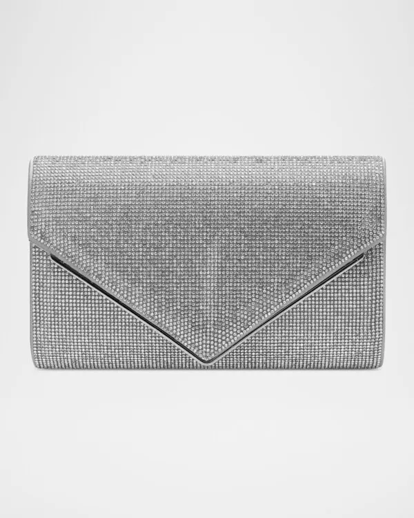 RAFE Candy Rhinestone Envelope Clutch Bag - Silver