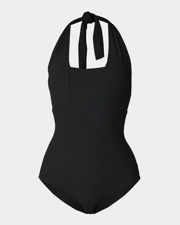 Shoshanna Retro Halter One-piece Swimsuit