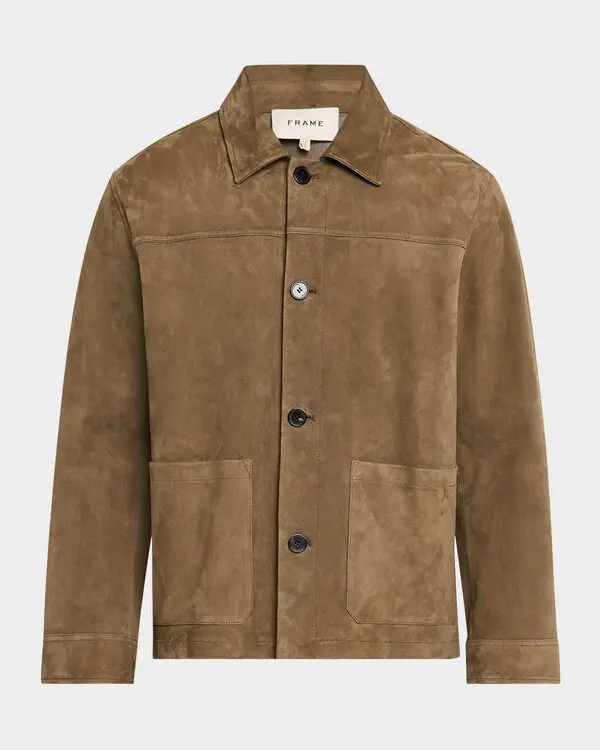 FRAME Suede Chore Coat - Dark Beige