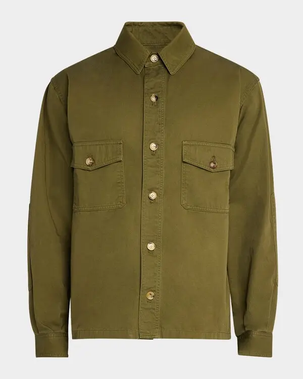 Saint Laurent Yves Twill Overshirt - Lt.beige