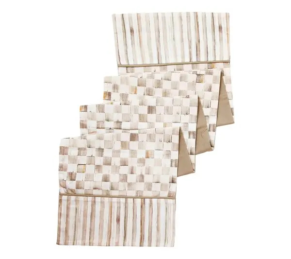 MACKENZIE-CHILDS Mocha Check Table Runner