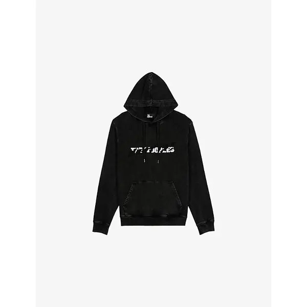 The Kooples Cotton-jersey Hoody With Branded Print