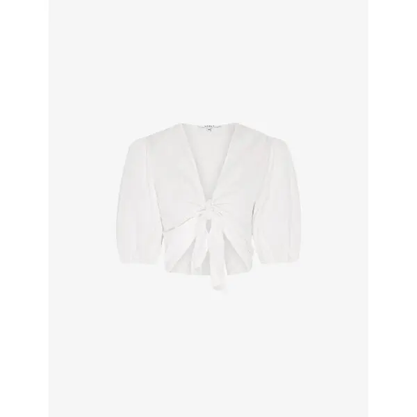 OMNES Karina Front-knot Top - White