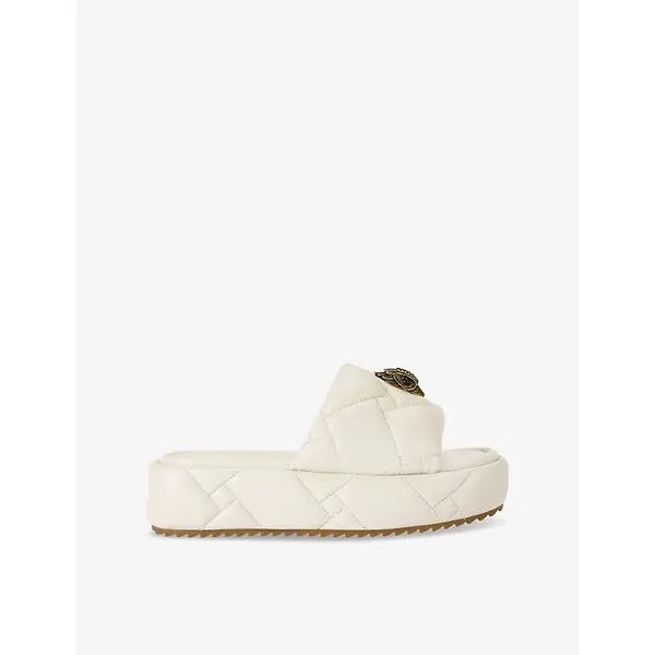 Kurt Geiger Kensington Puff Flatform Leather Sandals - Bone