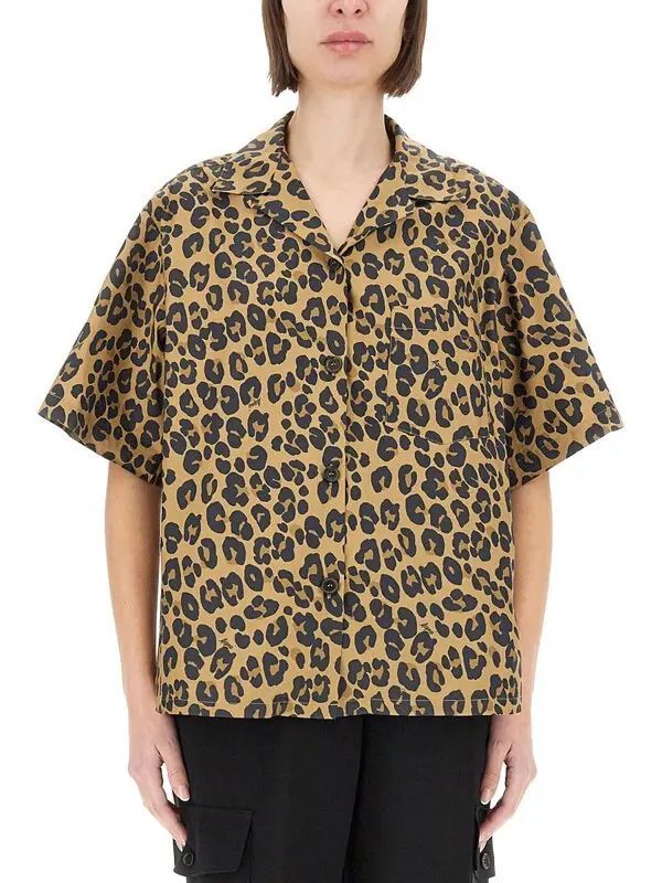 Aspesi Animal Print Cotton Shirt