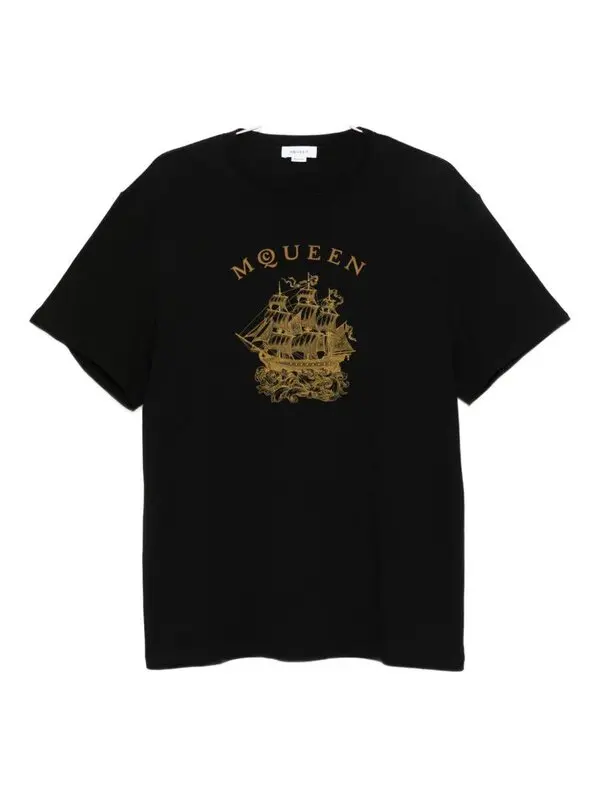 Alexander McQueen Printed T-shirt - Nero E Oro