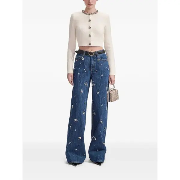 SELF-PORTRAIT High-waist Wide Leg Jeans