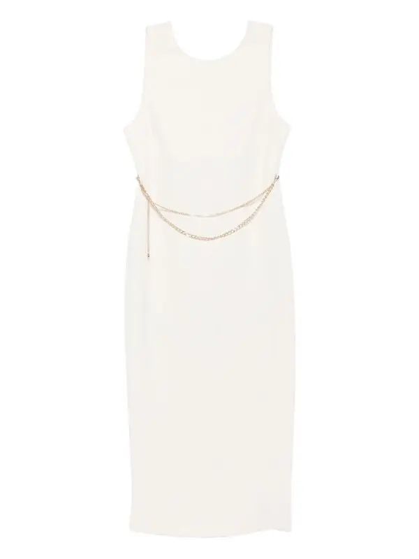 TWINSET Sleeveless Midi Dress - White