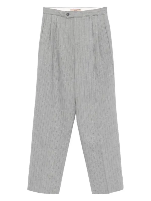 TWINSET Pinstriped Pleated Trousers - Grey