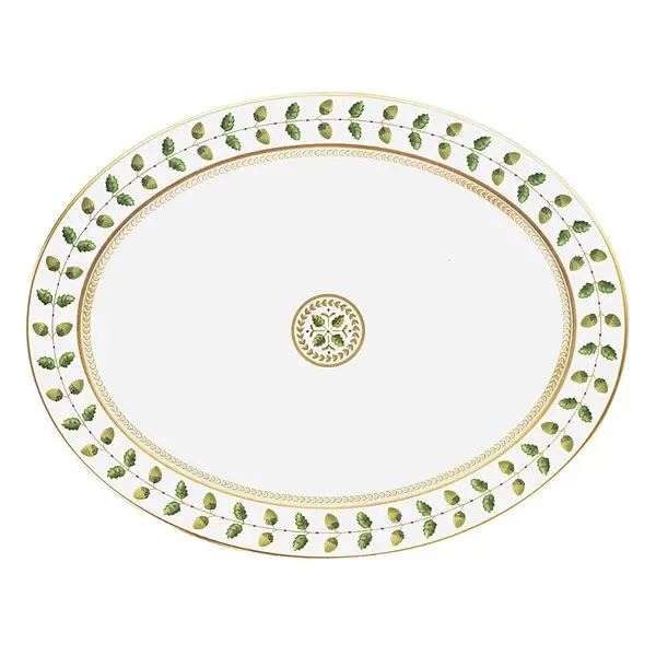 Bernardaud Constance Large Oval Platter, 17 - Green/gold