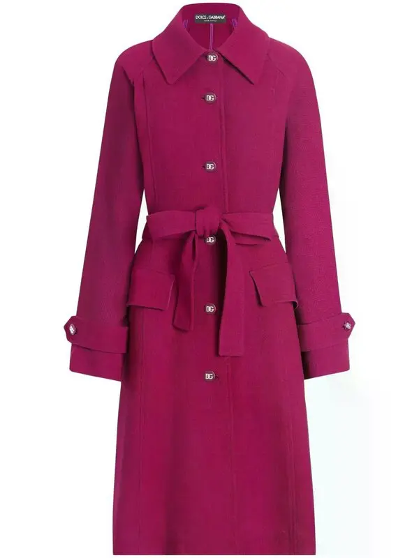 Dolce & Gabbana Belted Coat - Purple