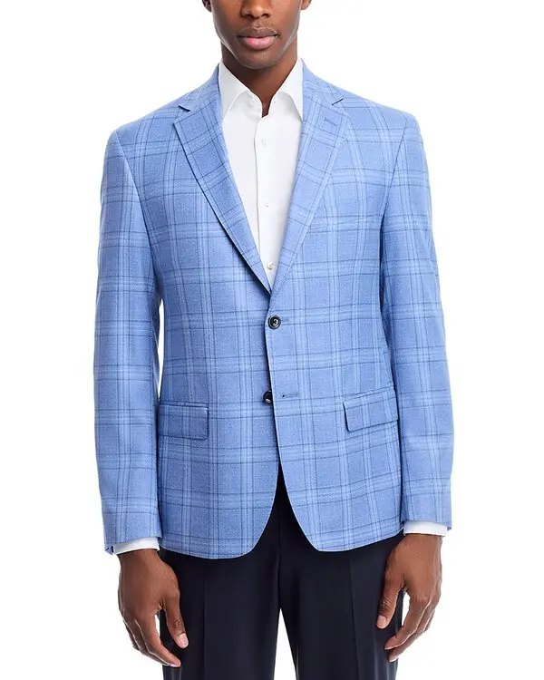 Bloomingdale'S Tonal Plaid Regular Fit Sport Coat Exclusive - Light Blue