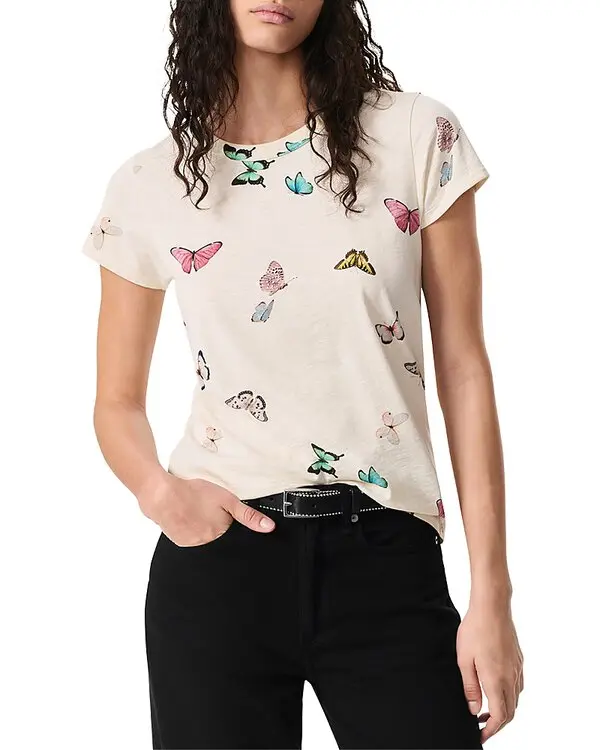 Rag & Bone All Over Ozzy Butterfly T-shirt - Ivory Multi