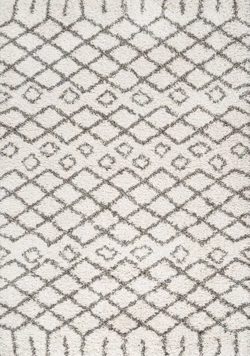 JONATHAN Y Algaida Moroccan Diamond Shag Area Rug - Beige/dark Gray