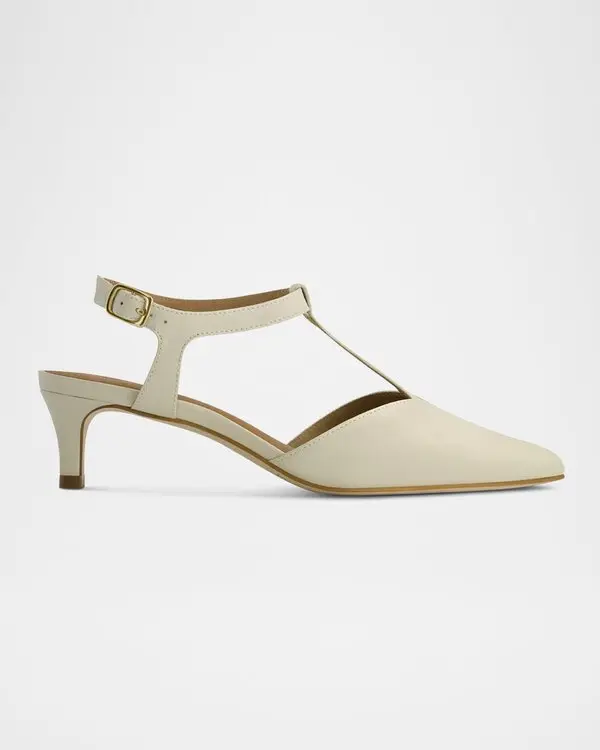 Bernardo Malta Leather T-strap Pumps