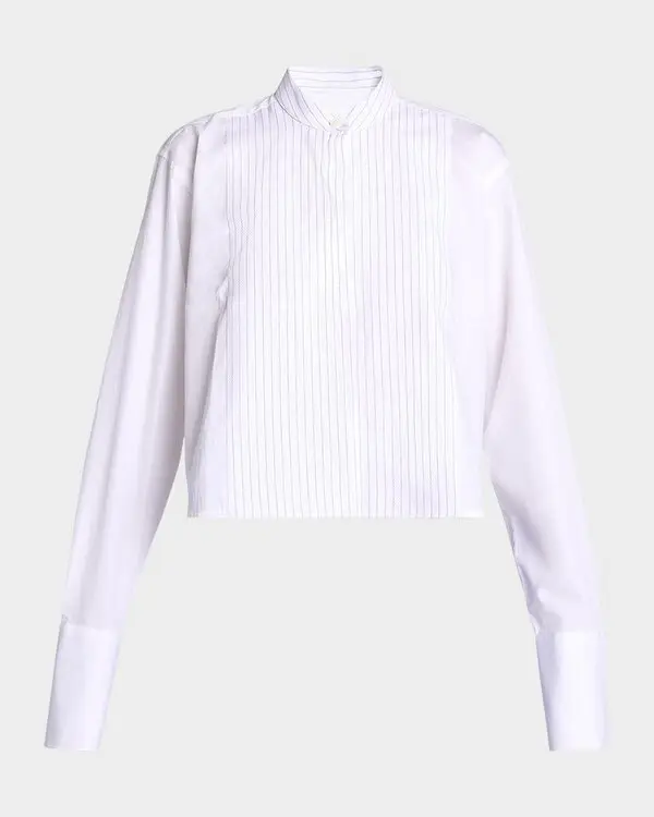 Victoria Beckham Striped Bib-front Shirt