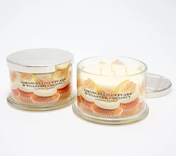 HOMEWORX BY SLATKIN + CO. S/2 18oz Candles Lc Toasted Coconut