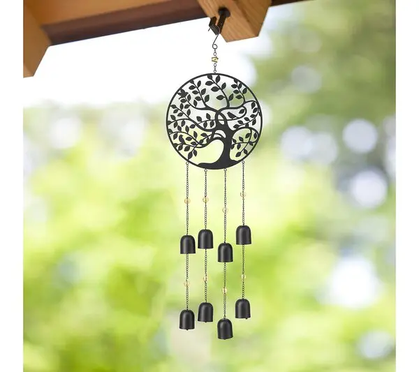 GLITZHOME 32' Metal Tree Of Life Windchime With Bells