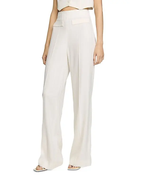 Sandro Sequin Suit Pants - Ecru