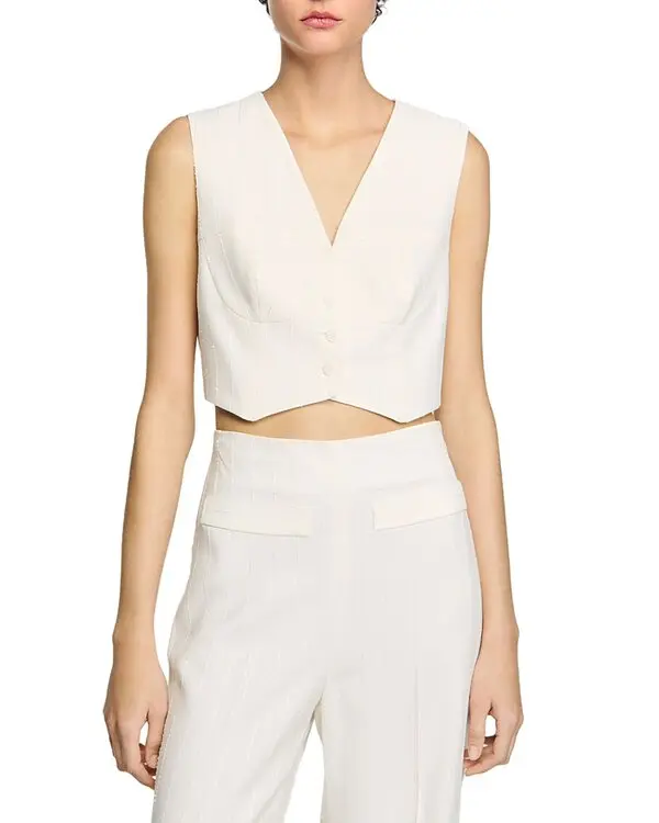Sandro Cropped Jacket - Ecru