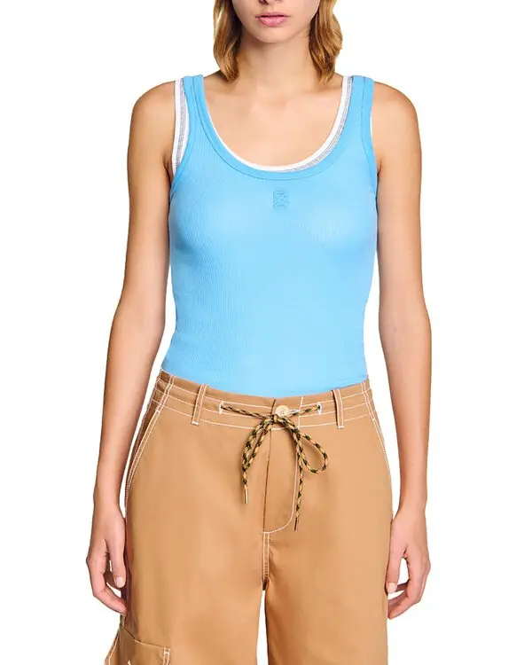 Sandro Ribbed Vest Top