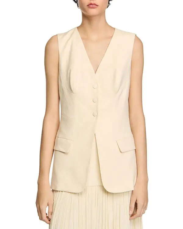 Sandro Sleeveless Jacket - Ecru
