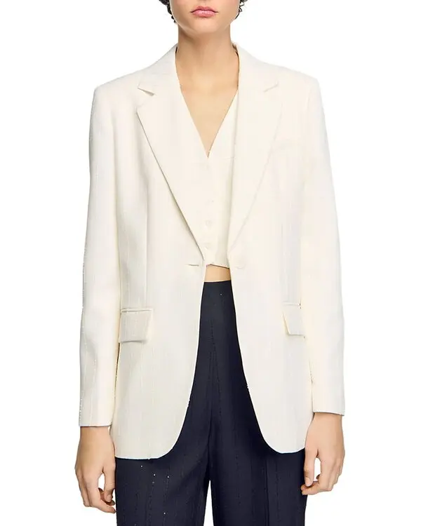 Sandro Sequin Suit Jacket - Ecru