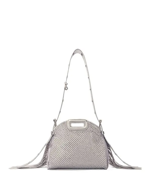 Maje Miss M Mini Rhinestone Bag - Silver