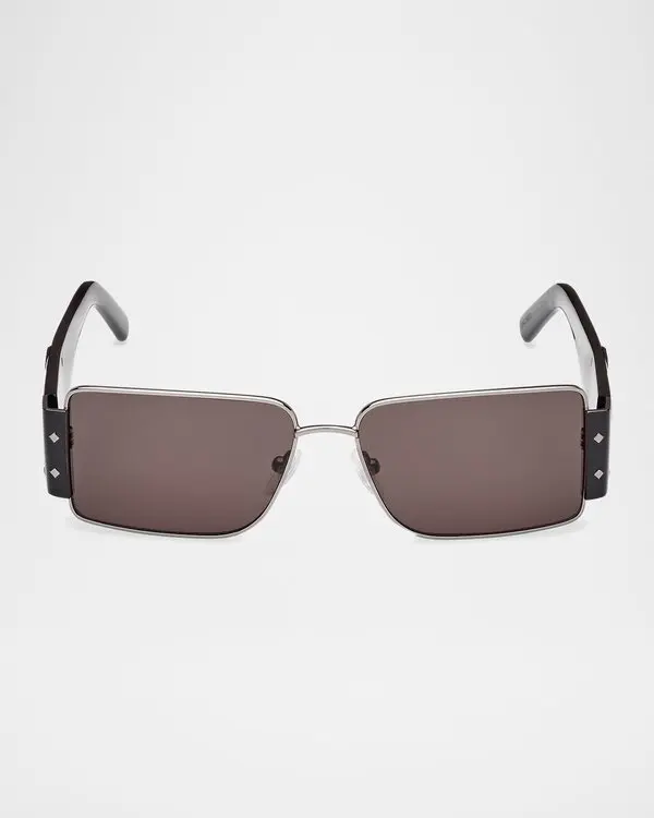 Mcm Rectangle Sunglasses - Shiny Dark Rutheniumsmoke