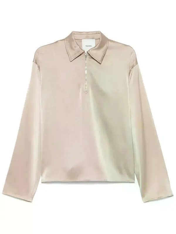 Nanushka Satin Polo Top