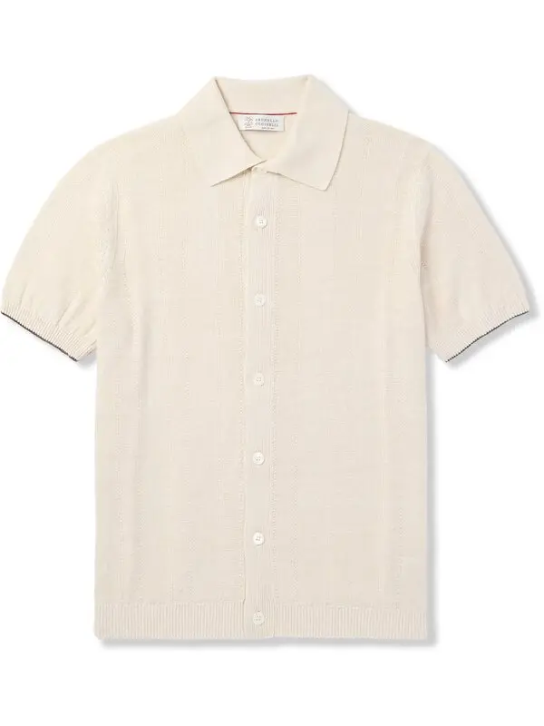 Brunello Cucinelli Striped Linen And Cotton-blend Shirt