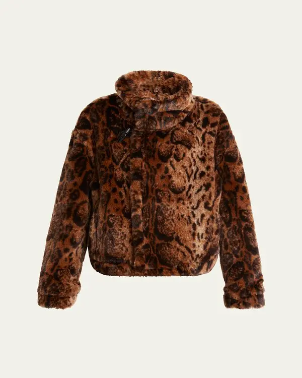 Jacquemus Fernando Animal Print Faux Fur Jacket - Leopard