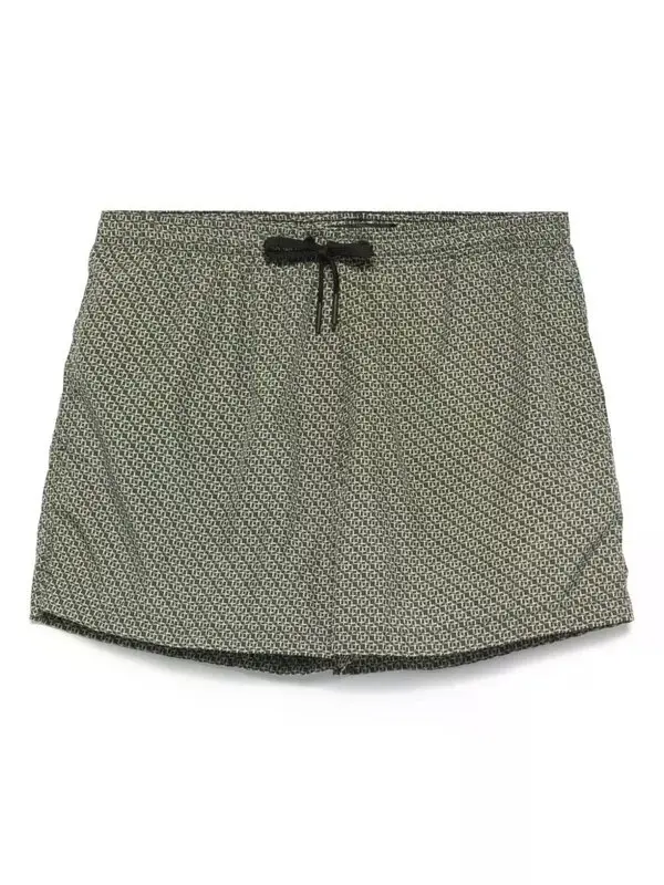 Tagliatore Printed Swim Shorts - Green