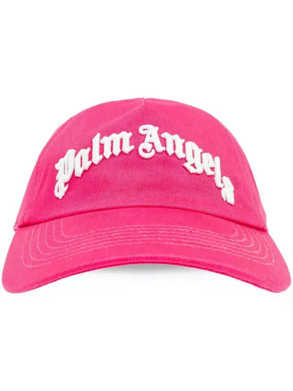 Palm Angels Logo Appliqué Cap - 323c Fuchsia - Soft Pink