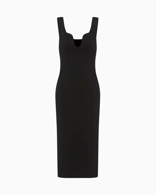 Giorgio Armani Technical Viscose Jersey Tube Dress - Black | Editorialist