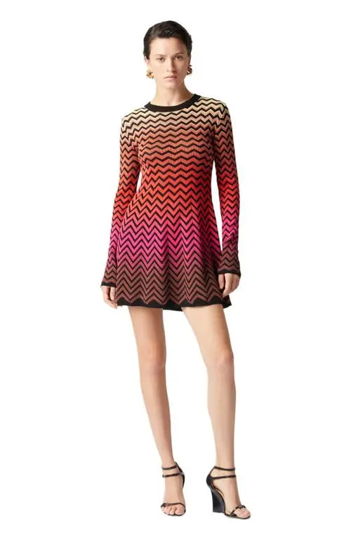 Missoni Flared Mini-dress With Dégradé Chevron Motif - Multicoloured
