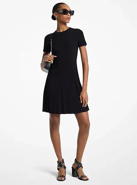 Ribbed Knit Dress - Black