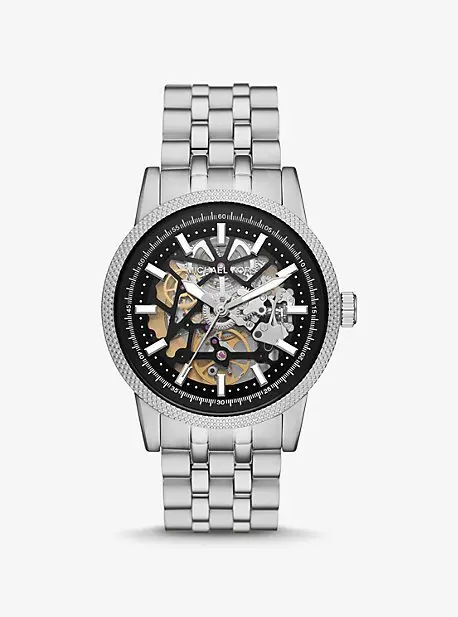 Michael Kors Oversized Hutton Two-tone Watch - Silver