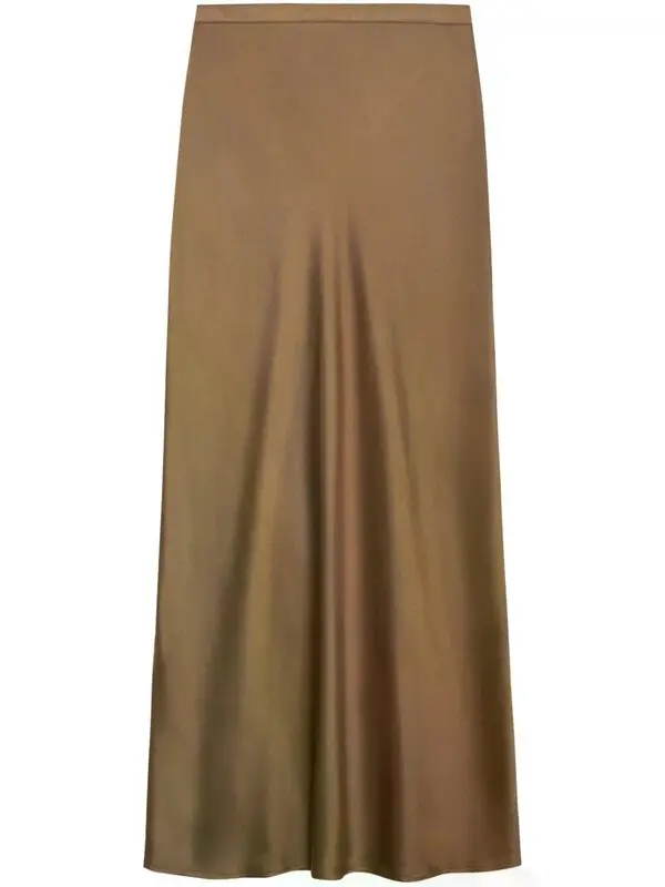 ANINE BING Bar Silk Midi Skirt - Brown