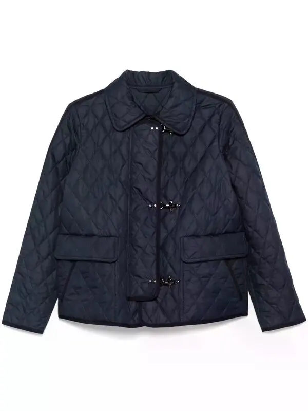 FAY Diamond-quilted Puffer Jacket - Blue