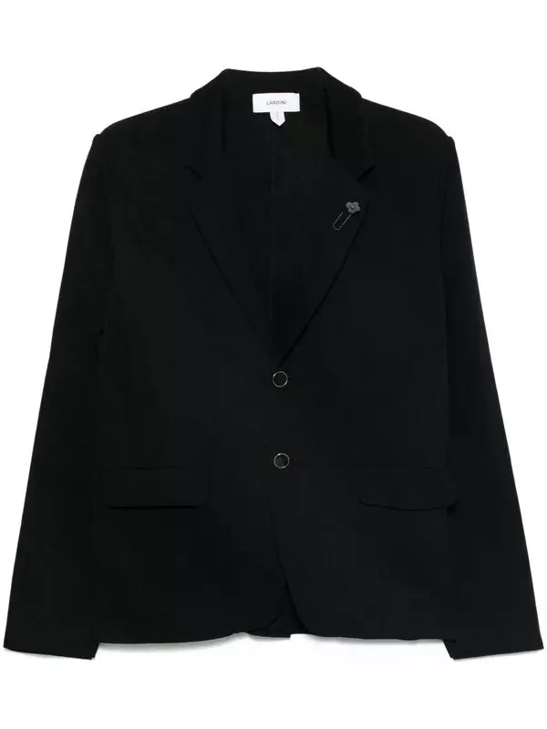 LARDINI Brooch-detail Blazer - Black