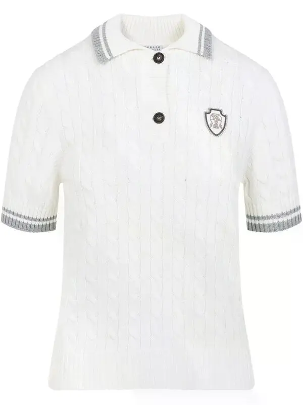 Brunello Cucinelli Cable-knit Polo Top