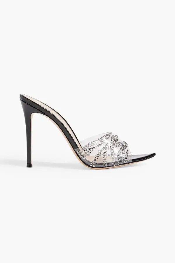 GIANVITO ROSSI Plexi Crystal-embellished Mules