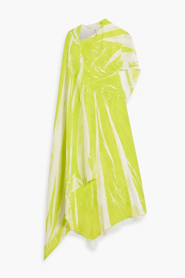 ROKSANDA Pascale Cape-effect Printed Taffeta Midi Dress