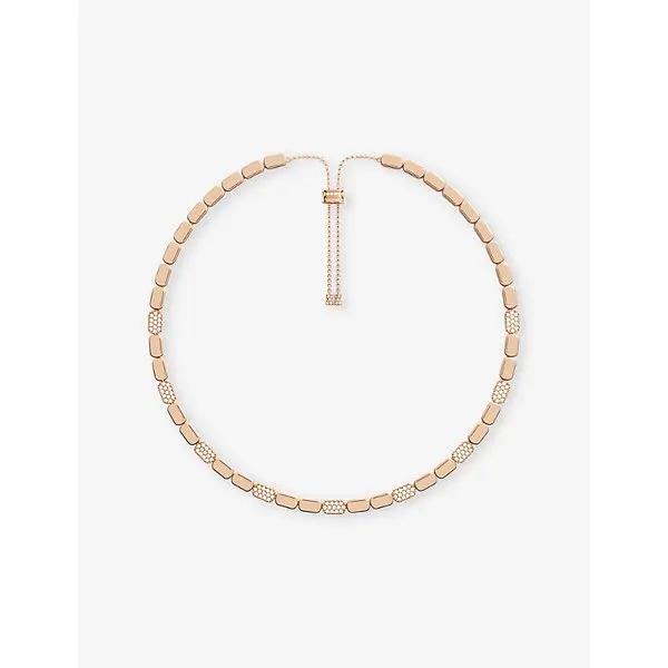 APM MONACO Dainty Rose Gold-plated Cubic Zirconia Necklace - Rose Gold Alloy