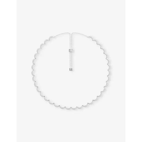 APM MONACO Wavy Sterling And Cubic Zirconia Necklace