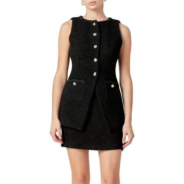 English Factory Long Tweed Vest