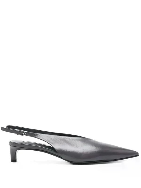 JIL SANDER 40mm Leather Slingback Pumps - Grey
